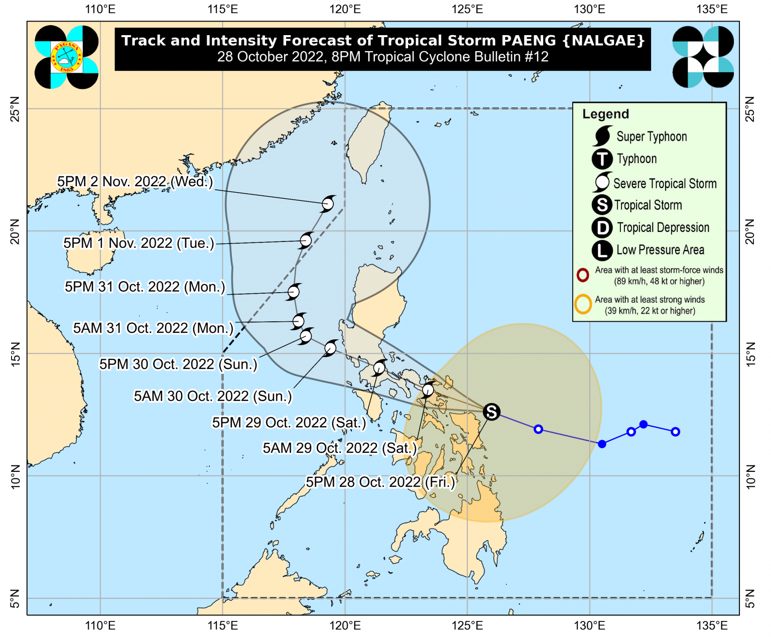 Tropical Storm Nalgae moving closer to the Philippines - Force Thirteen